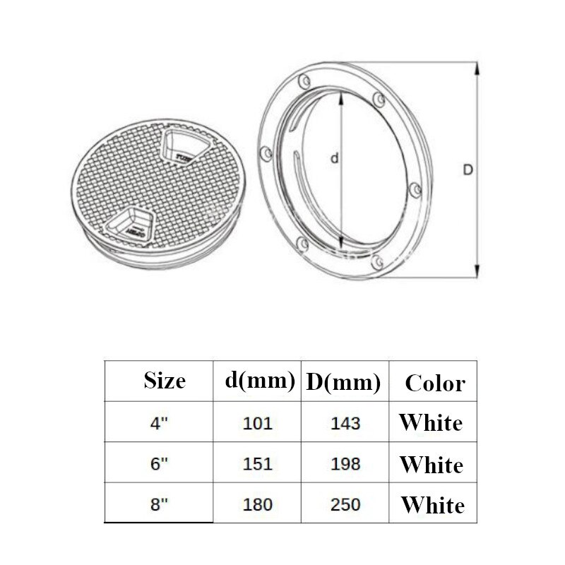 4" 6" 8" ABS Plastic Round Hatch Co... – Vicedeal
