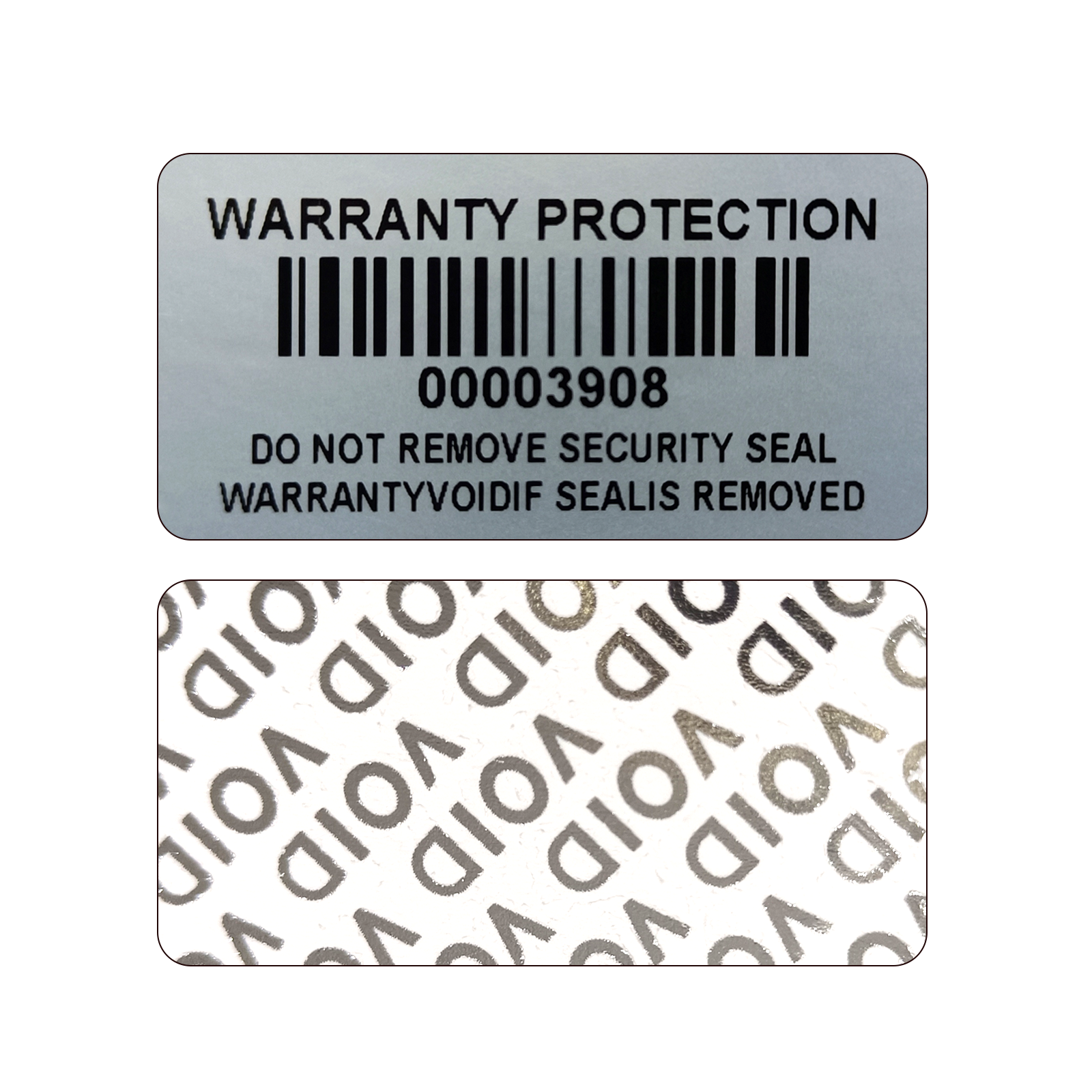 Bar code security labels Dumb silver PET warranty ... – Grandado