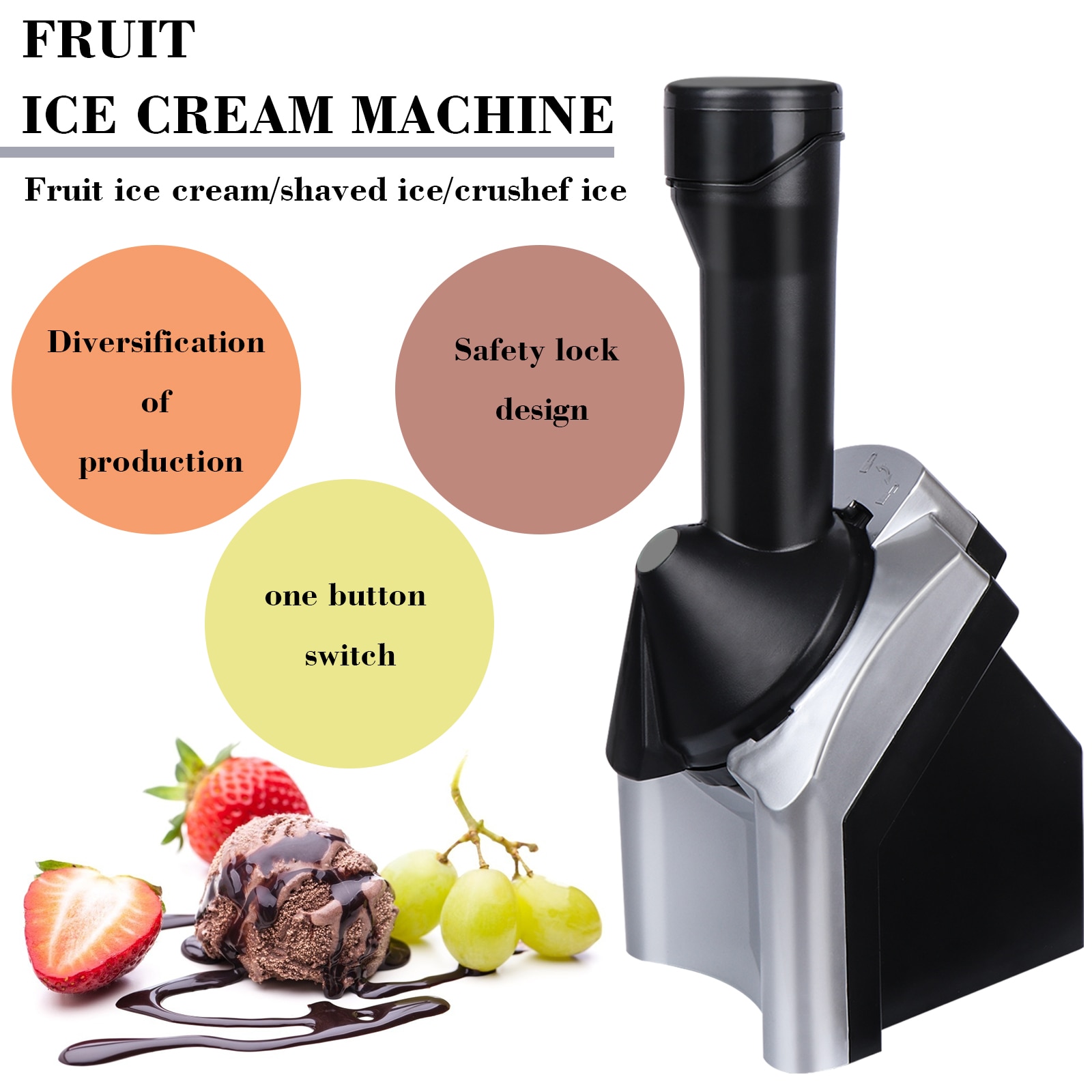 Home Ice Cream Maker, Dessert Fruit Serve Ice Crea... – Vicedeal