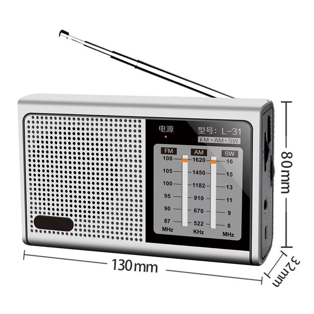 L-31 Full Band Radio Portable Handheld USB Recharg... – Grandado