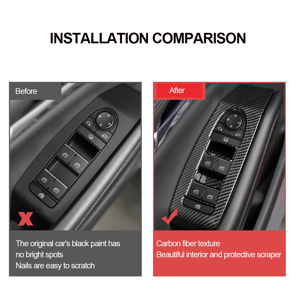 Zwarte Auto Deur Venster Lift Schakelaar Cover Car... – Vicedeal