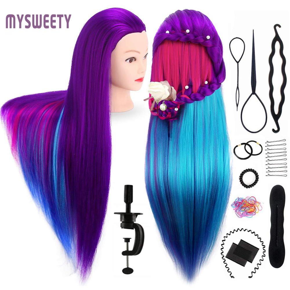 Cabeza de muñeca de pelo de colores para peluquerí... – Grandado