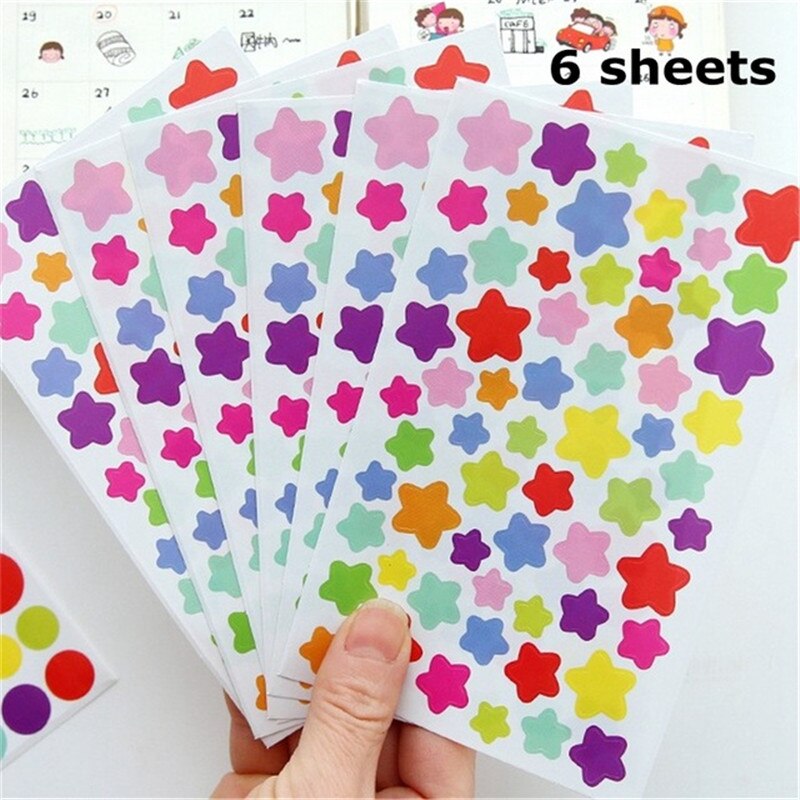 6 Sheets (design1-3) Cute Kawaii Heart Dot Sticker... – Grandado