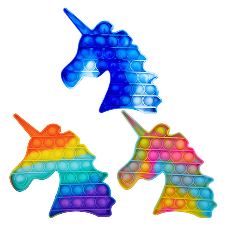 Rainbow Unicorn Pop Push Bubble Fidget Toy Antistr... – Vicedeal