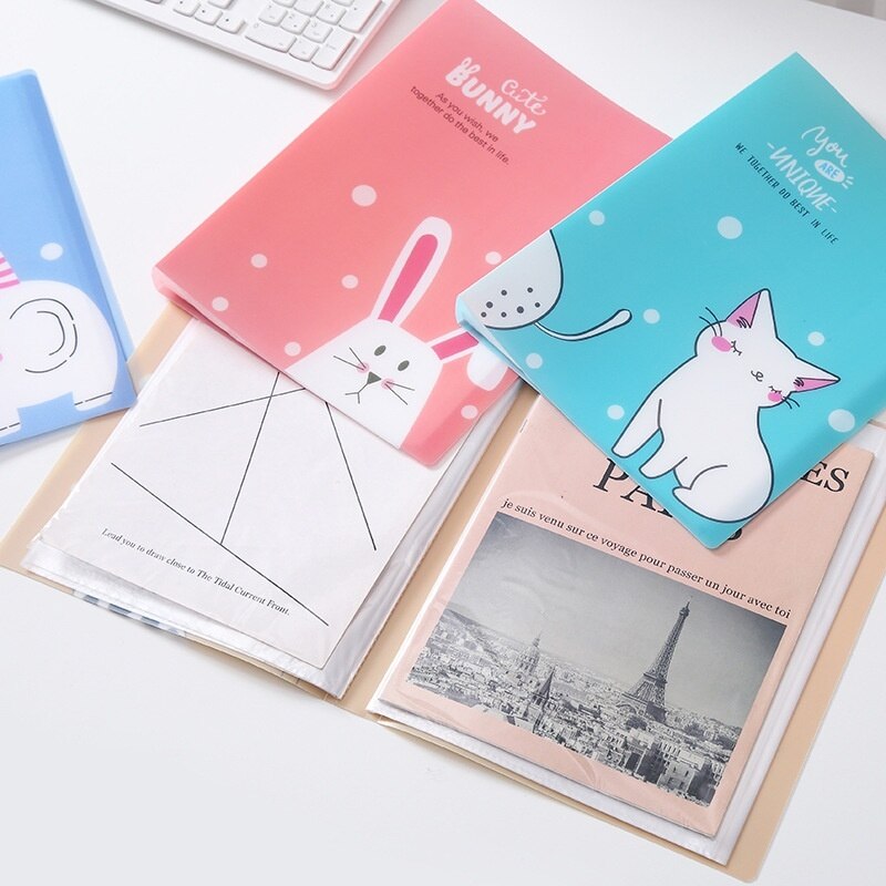 Cute Cartoon A4 File Folders:10/20/40/60 Pages Wat... – Grandado