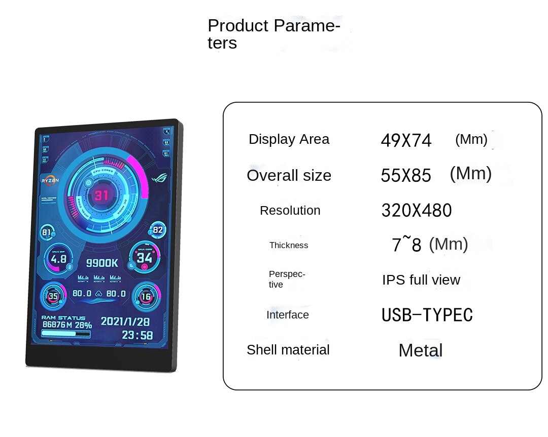 Intelligente Display Ips3 5-Inch Extra Screen, Typ... – LovingPrices