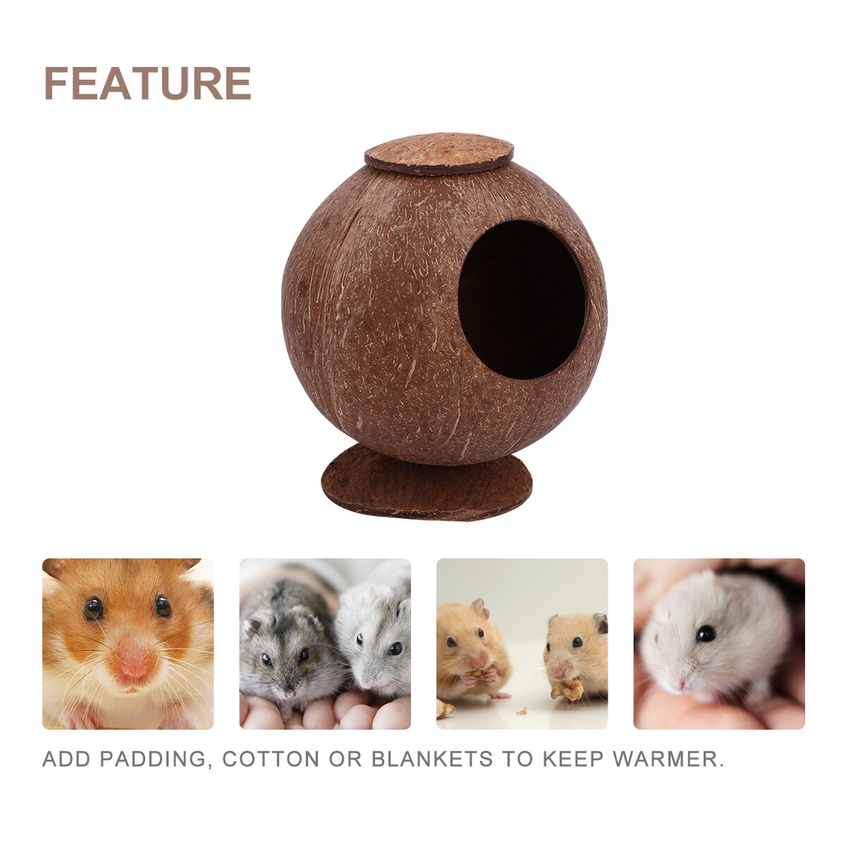 Polished Coconut Shell Nest Pet Bird Nest Hamster ... – Grandado