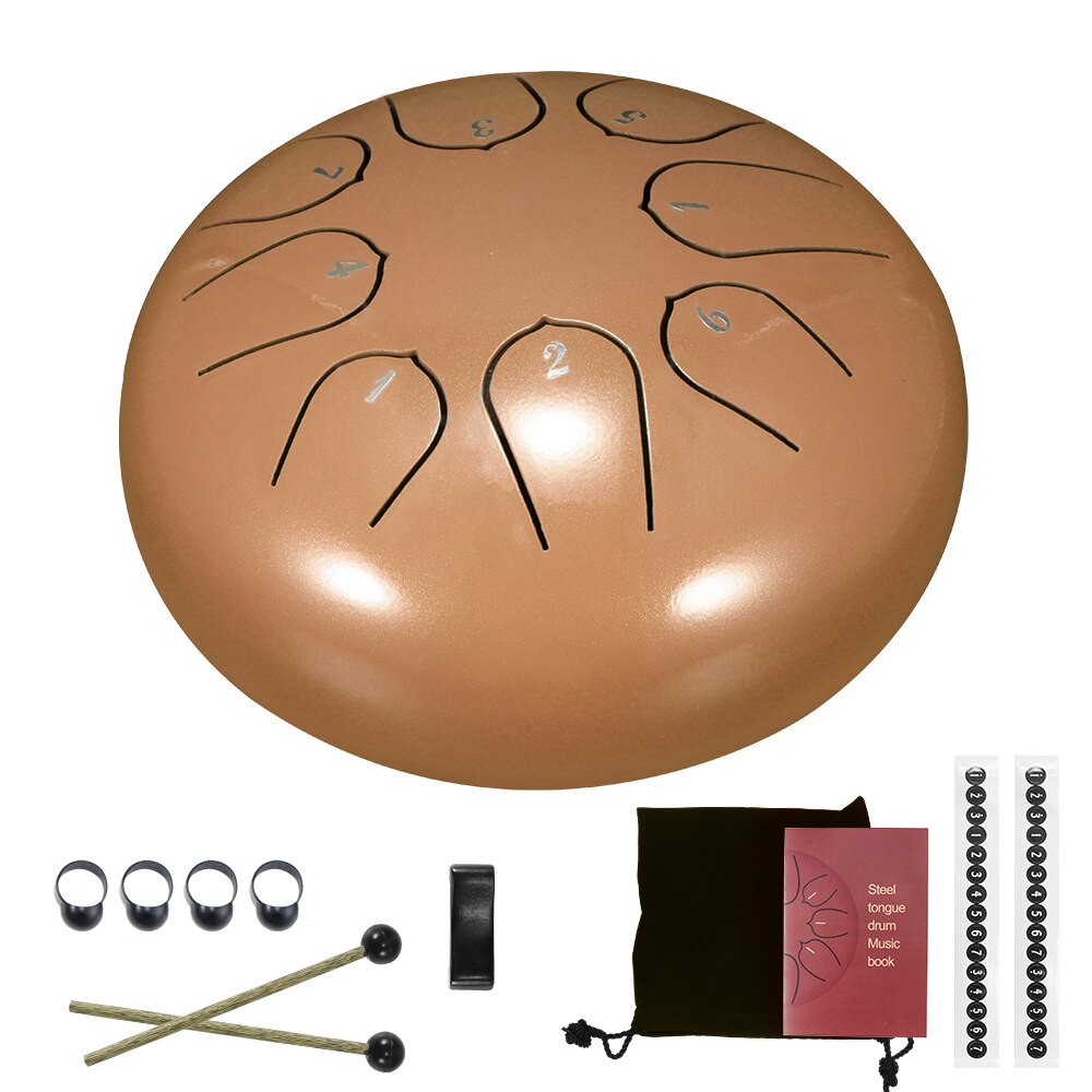 Steel 6 Inch Tongue Drum 8 Tune Hand Pan Drum Tank... – Grandado