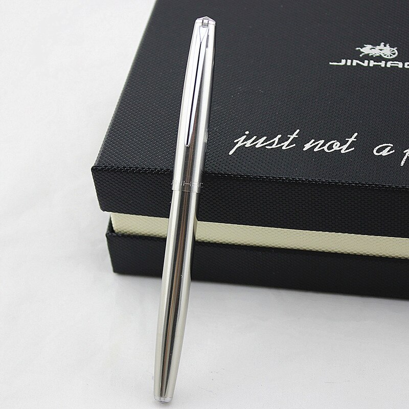 Jinhao 911 Pure Silver Steel Fountain Pen with 0.3... – Grandado
