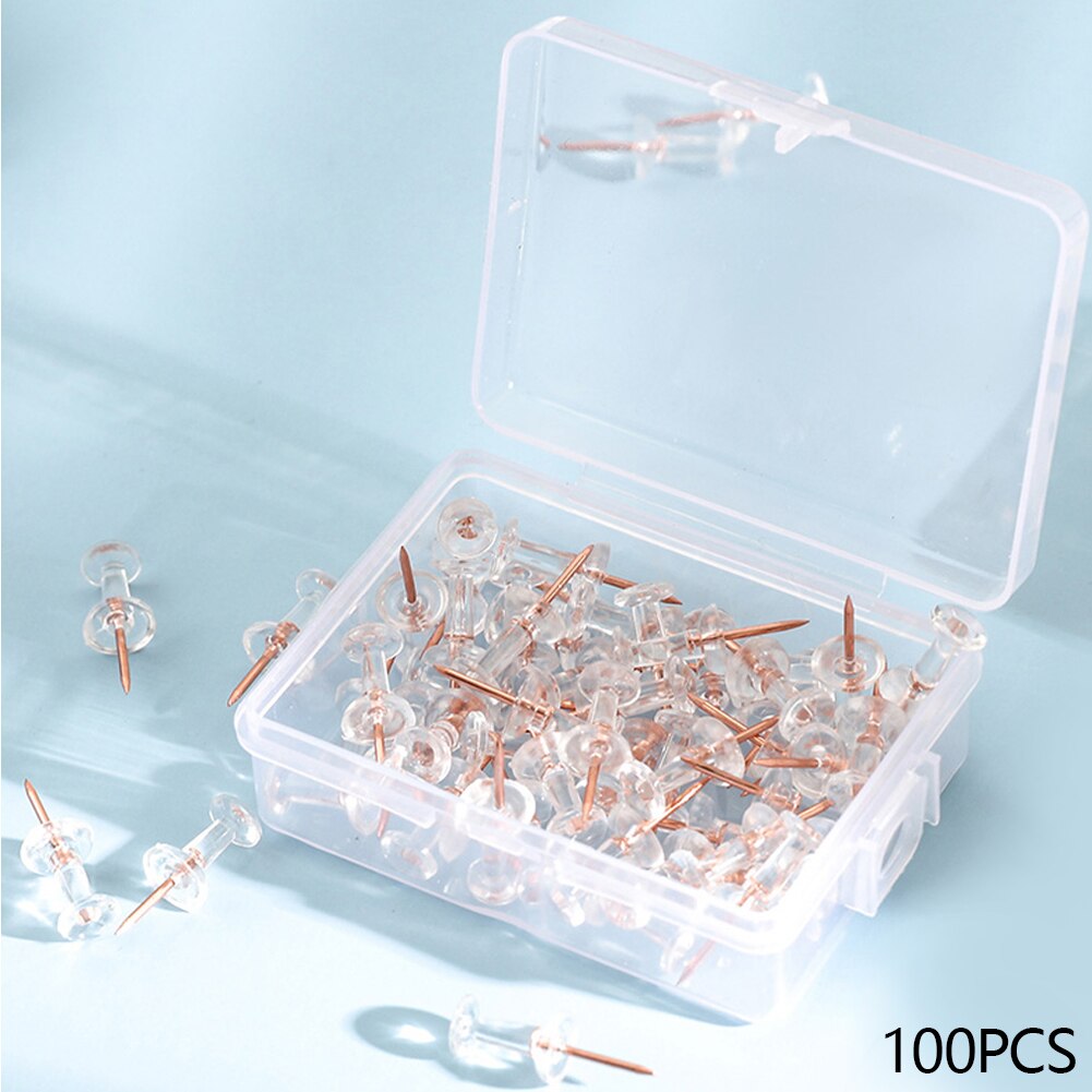 100Pcs/Box Acrylic Metal Thumbtack Push Pins Head ... – Vicedeal