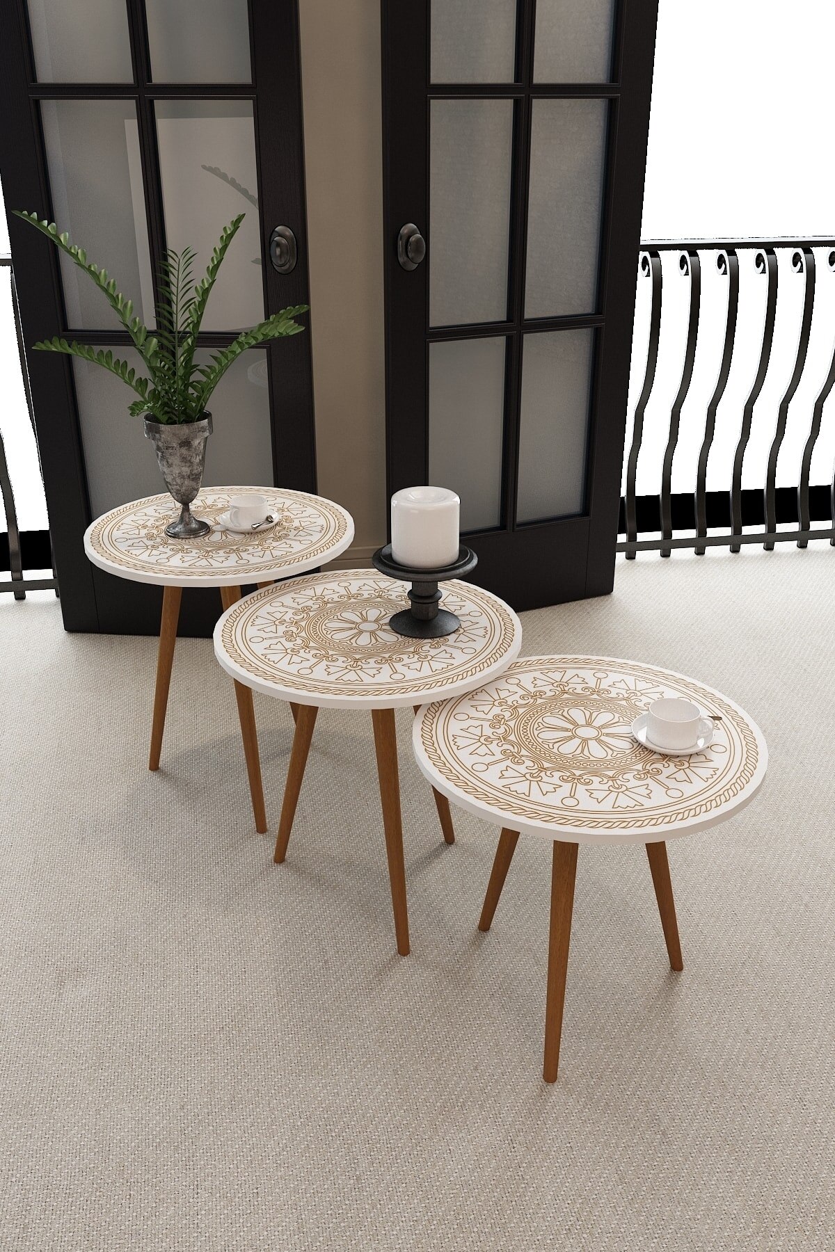 Efsun Zigon Coffee Table Wooden Pedestal – Grandado
