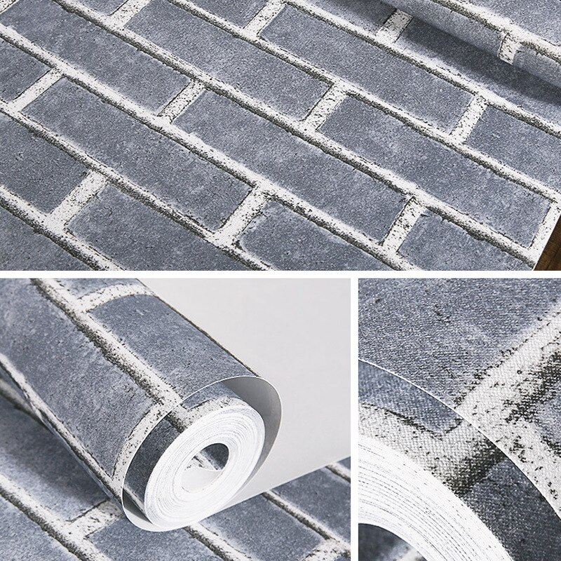 3D Baksteen Patroon Vliesbehang Retro Zelfklevende... – Grandado