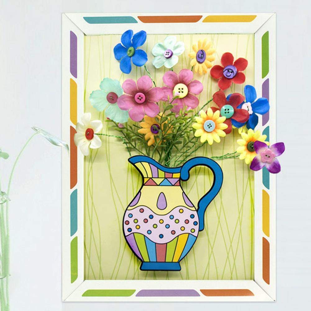 Kindergarten DIY Handmade Button Bouquet Paper Fra... – Vicedeal