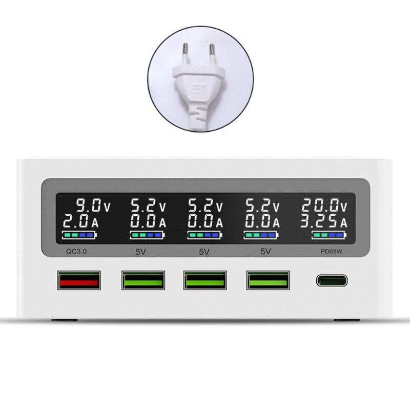 5-Port QC3.0 Usb Type C Pd 65W Power Adapter Qi Dr... – Grandado