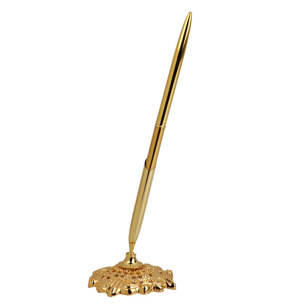 Golden Signing Pen W.Gorgeous Holder Reception Wed... – Vicedeal