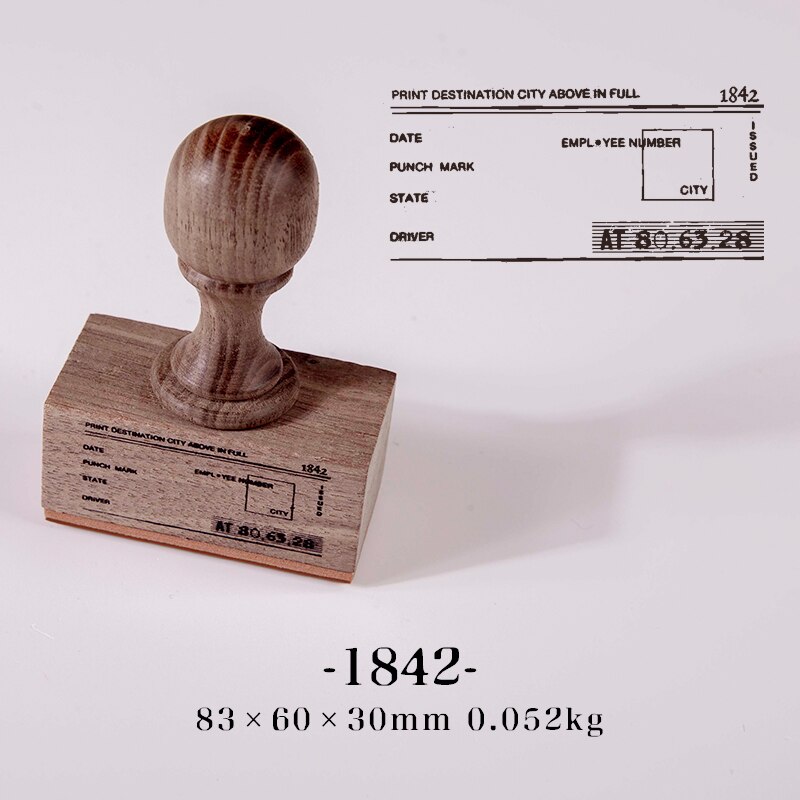 Træhåndtag vintage gammel billetserie stempel træ ... – Grandado