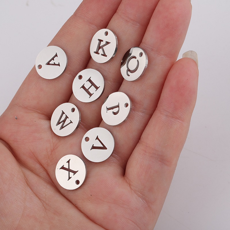 Mixed 10Pcs Runde Hohl A-Z 26 Brief Alphabet Anhän... – Grandado