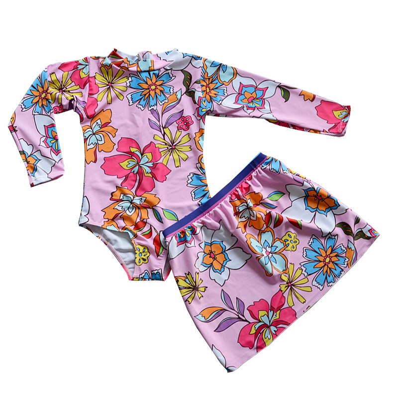 Kids Girl Long Sleeve Children Rash Guard Swimsuit... – Grandado