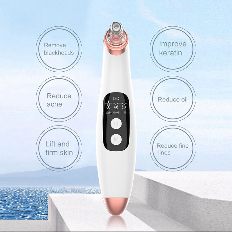 Electric LCD 6 Suckers Blackhead Remover Facial Cl... – Vicedeal