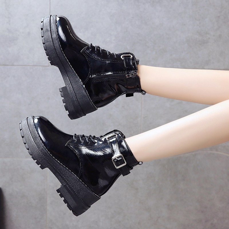 Mujer Platform Shoes Women Punk Black Gothic Ankle... – Grandado