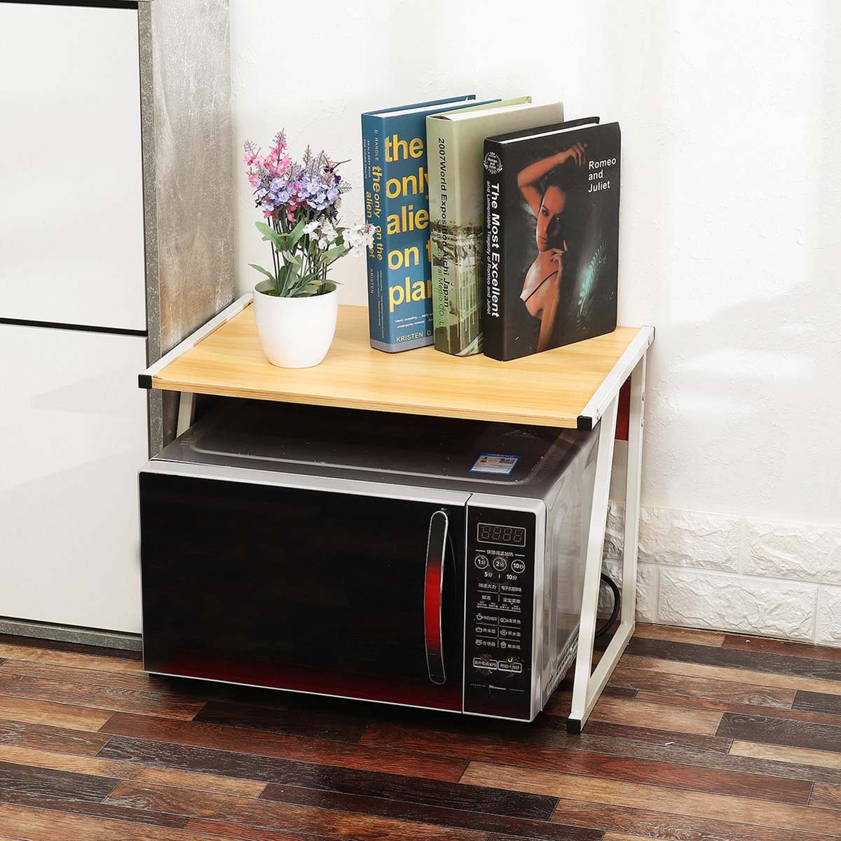 Wooden Steel Kitchen Microwave Oven Rack Shelf Sta... – Grandado