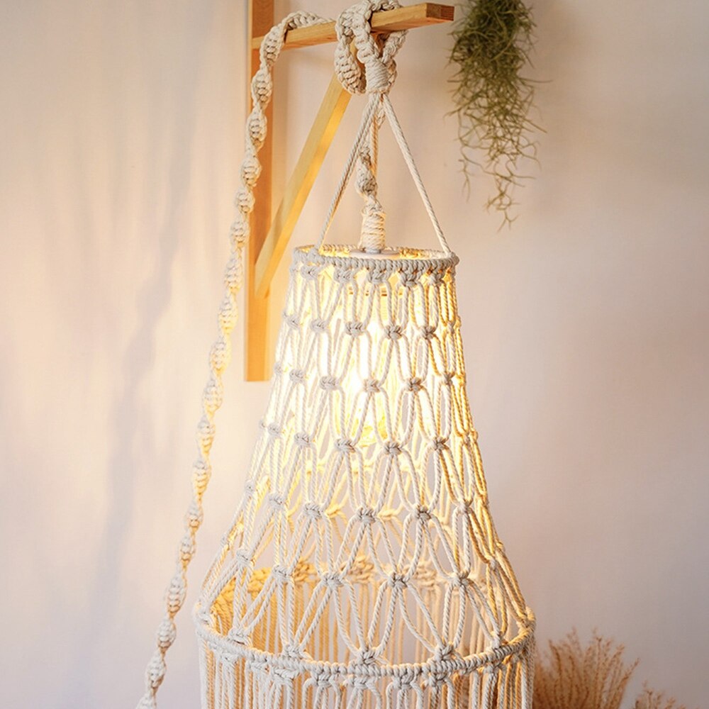 Ręcznie robiony klosz robić lampy Boho ręcznie tka... – Grandado