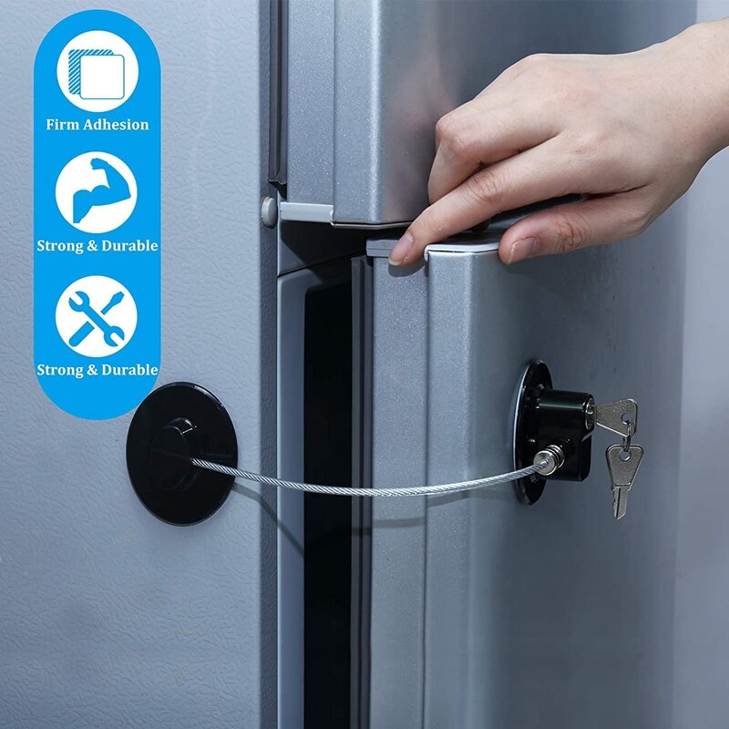 4 Pieces Fridge Lock Refrigerator Lock with 8 Keys... – Grandado
