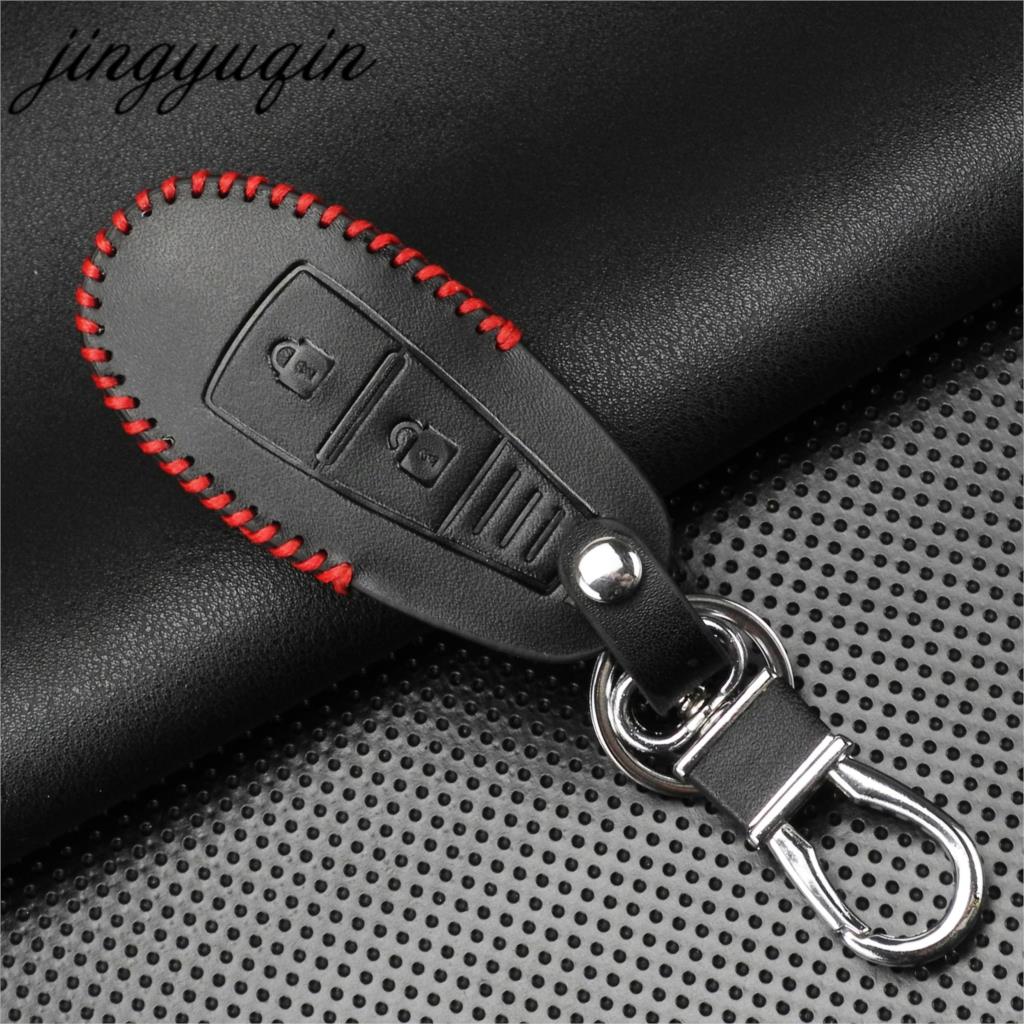 jingyuqin 2 Button Leather Car Remote Key Fob Cove... – Grandado
