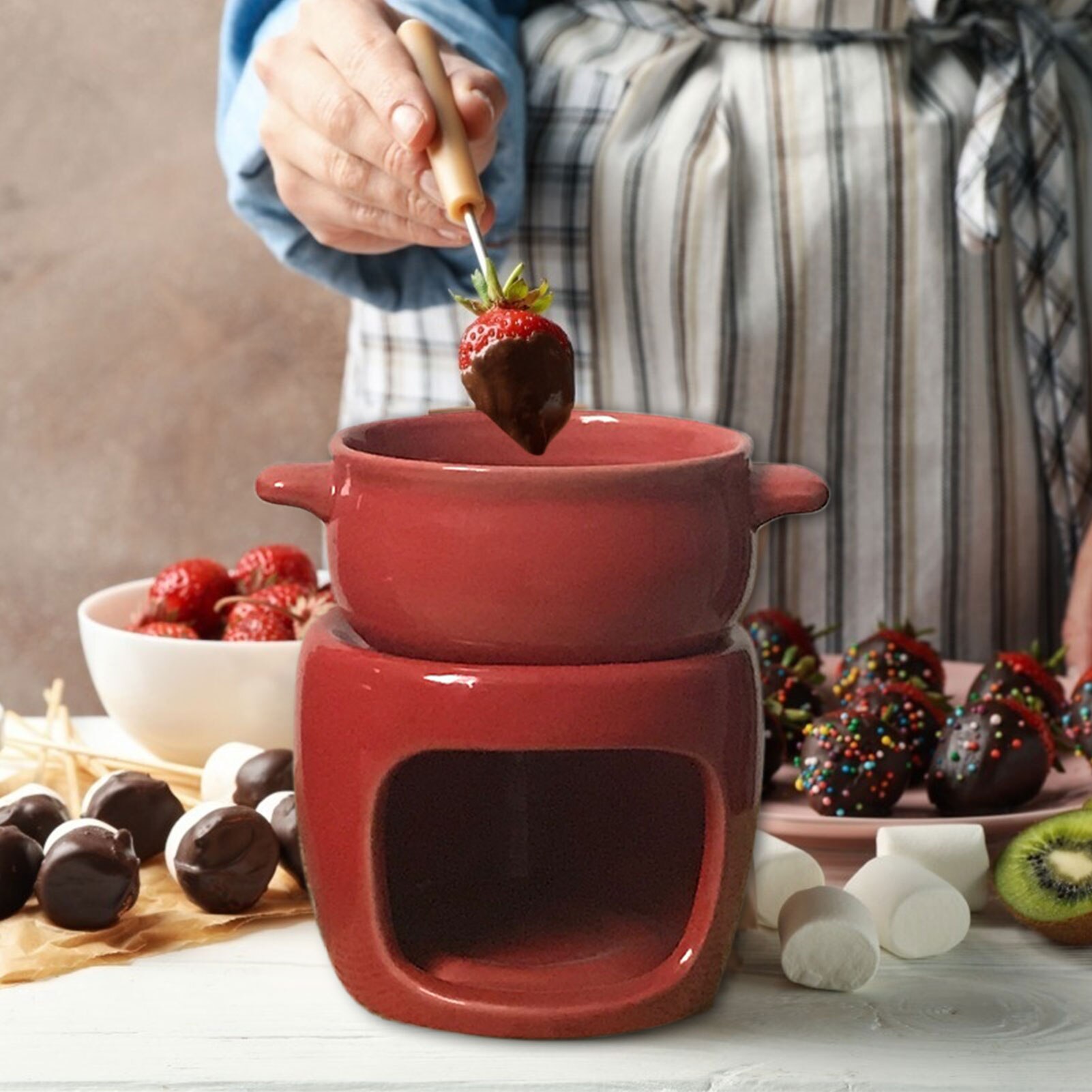 Ceramic chocolate melting furnace, cheese and choc... – Grandado