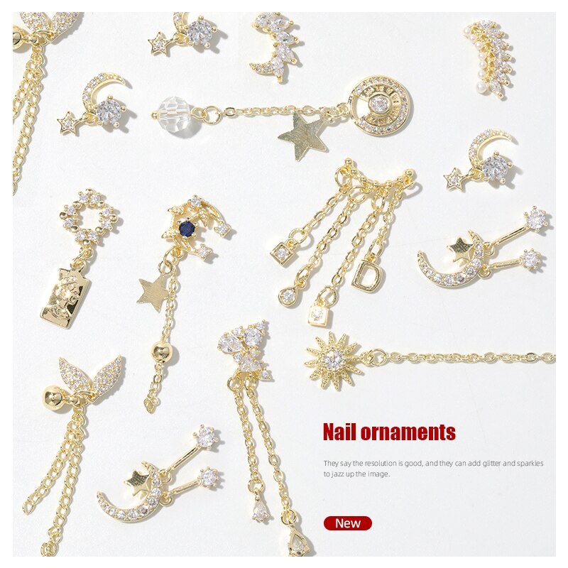 2 stuks water Crystal Dangle Chain Charms Nail Sie... – Grandado