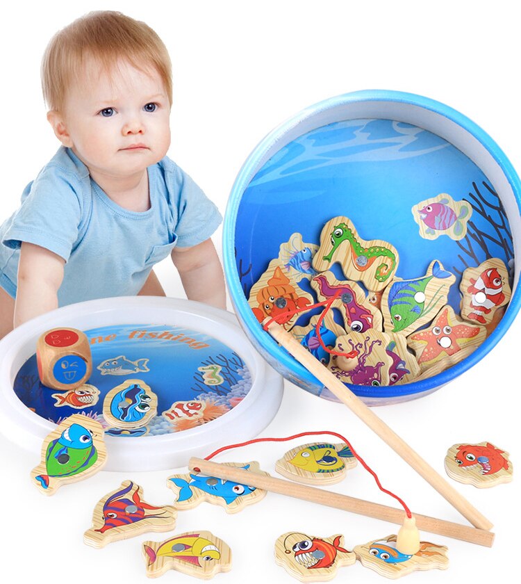 Baby Educational Toys Wooden Magnetic Fishing Toy ... – Grandado