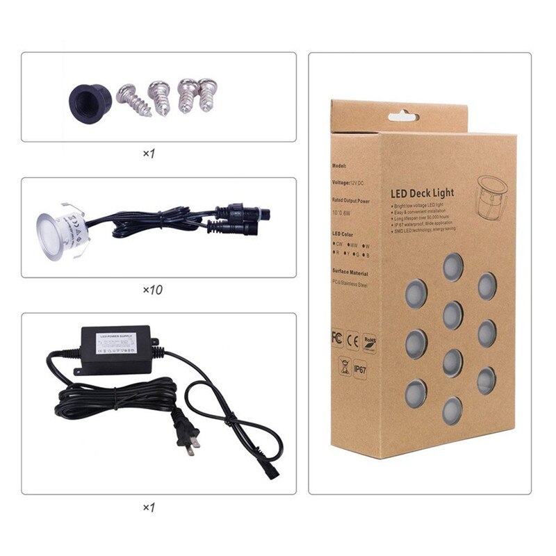 10PCS LED Deck Light IP67 Waterproof Stainless Ste... – Grandado