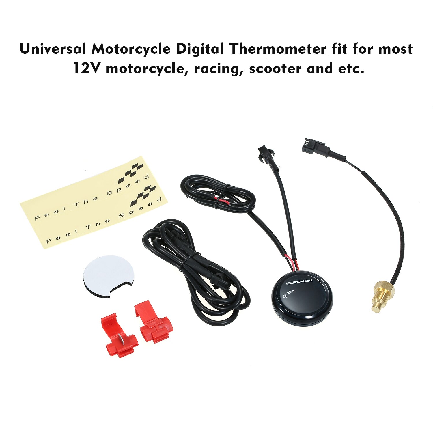 12V Motorcycle Digital Thermometer Ultra-Thin Roun... – Grandado
