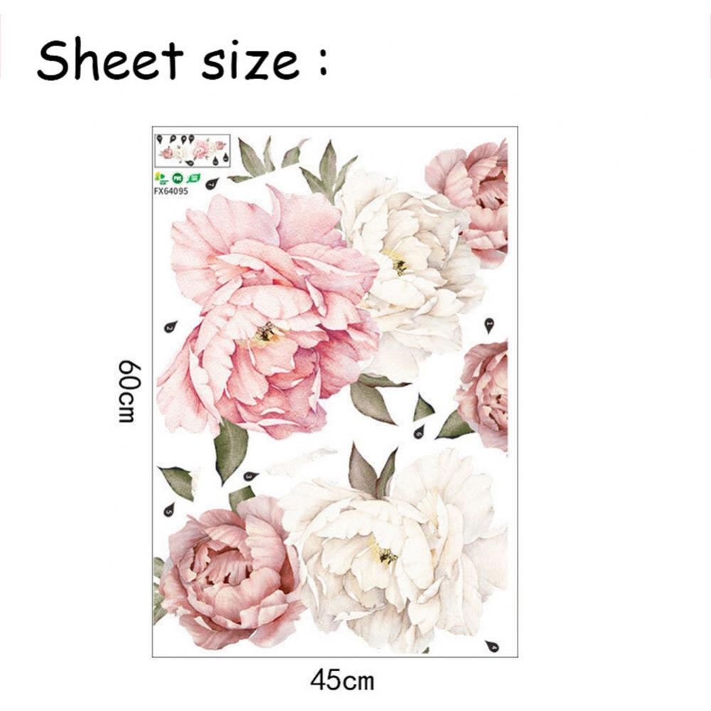 50% Peony Flower Self-Adhesive Wall Sticker Home B... – Grandado
