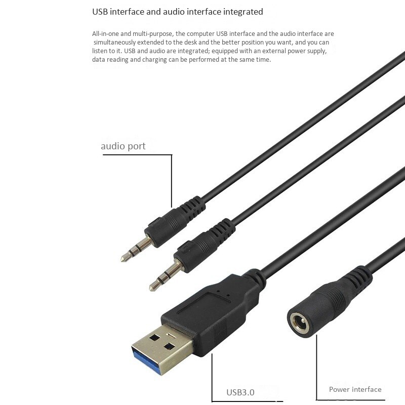 USB3.0 Hub Splitter with 3.5mm Audio Microphone Ph... – Grandado