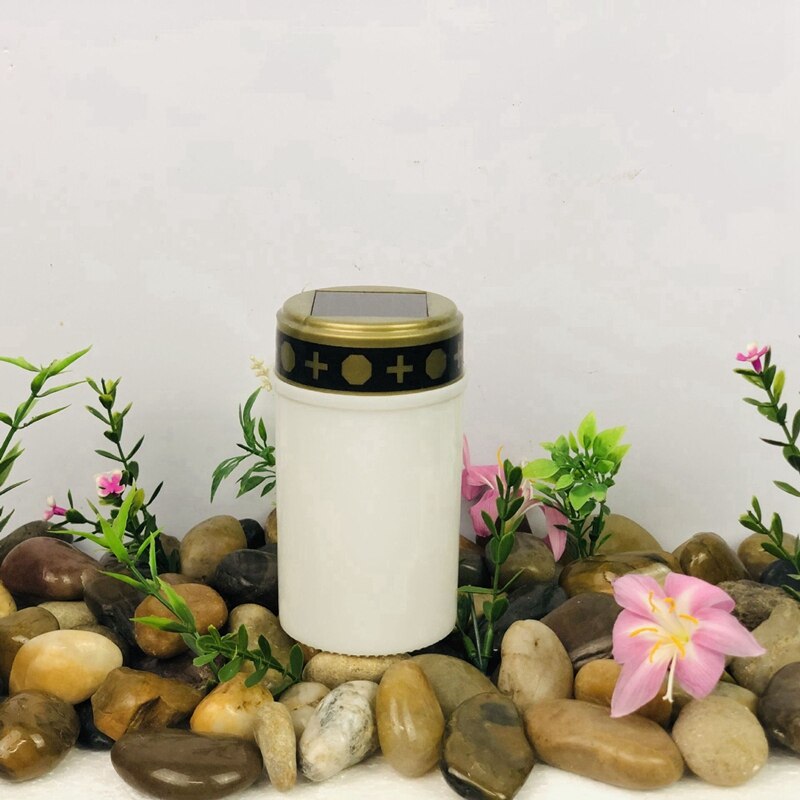 White Grave Candle for Cemetery Grave Solar Lights... – Grandado