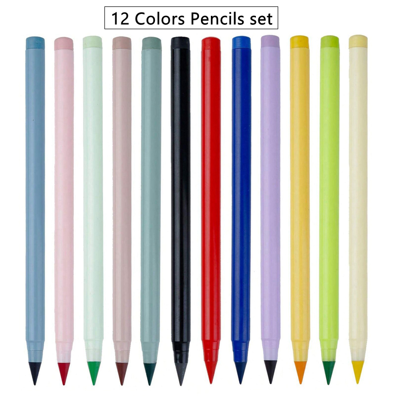 12 Colors Set Everlasting Pencil with Refill Unlim... – Grandado