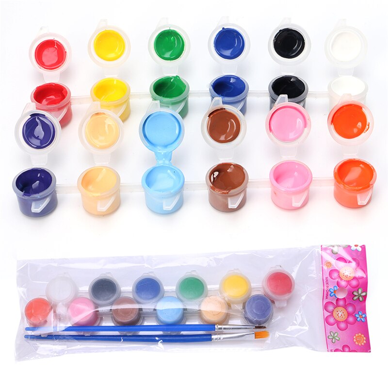 12 Kleuren 2 Penselen Verf Set Olieverf Aquarel Ha... – Vicedeal