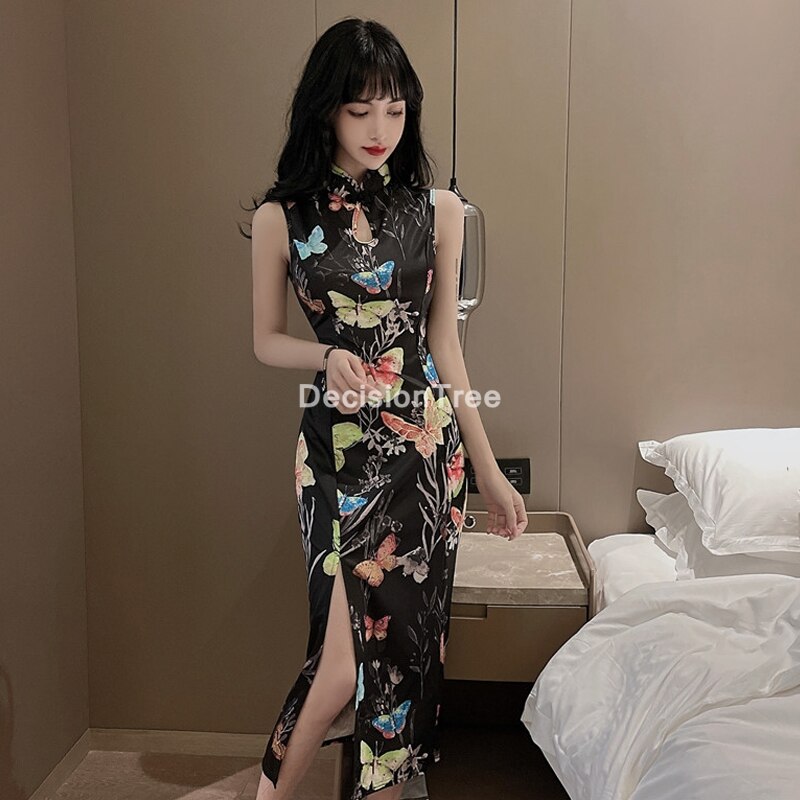 Vintage Chinese Stijl Cheongsam Vrouwen Satijn Qip... – Vicedeal