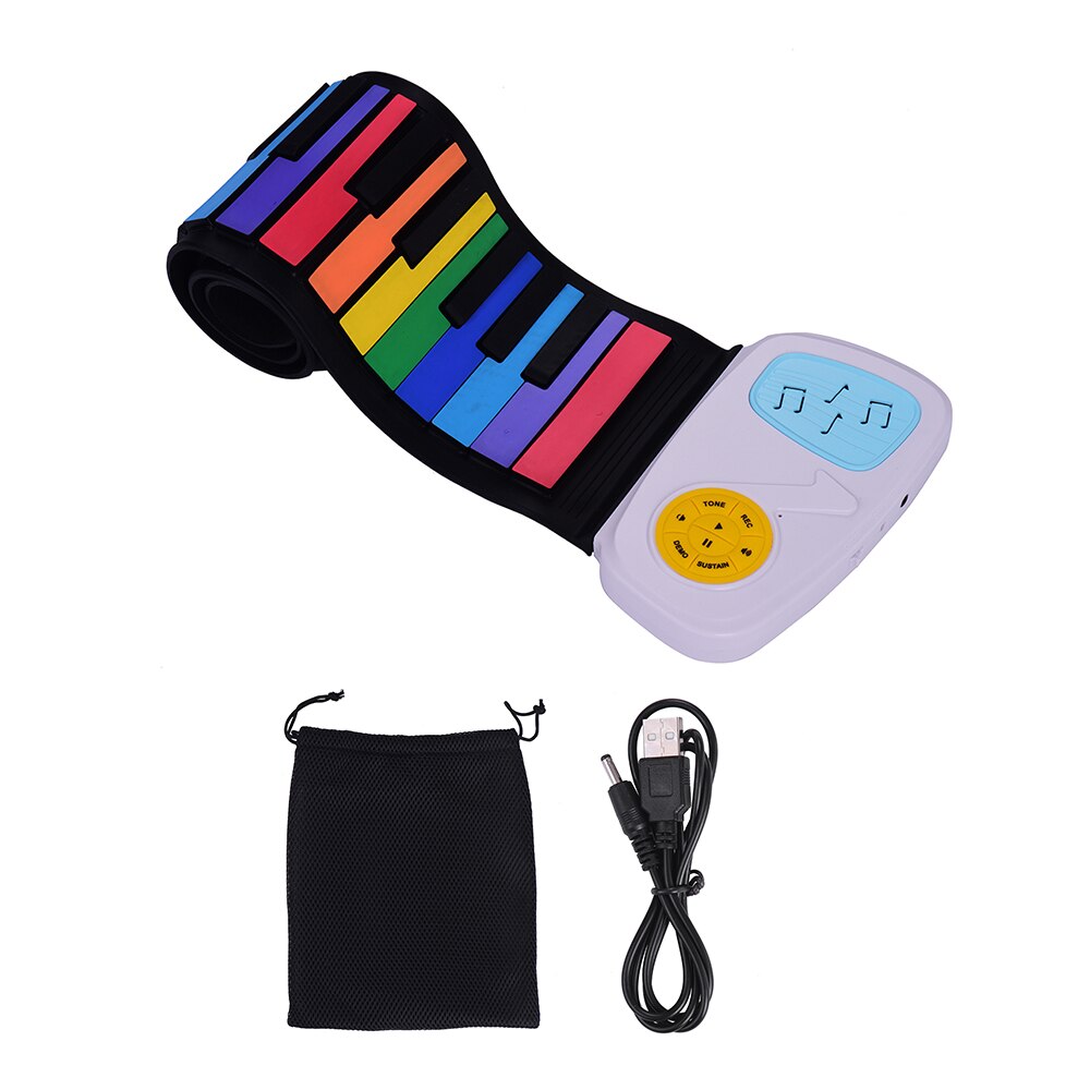 49 Keys Rainbow Roll-Up Piano Electronic Keyboard ... – Grandado