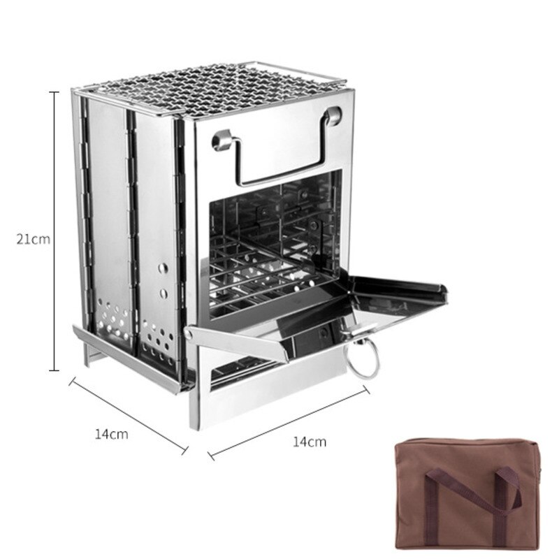 Mini Outdoor Stalen Vierkante Hout Kachel Opvouwba... – Vicedeal