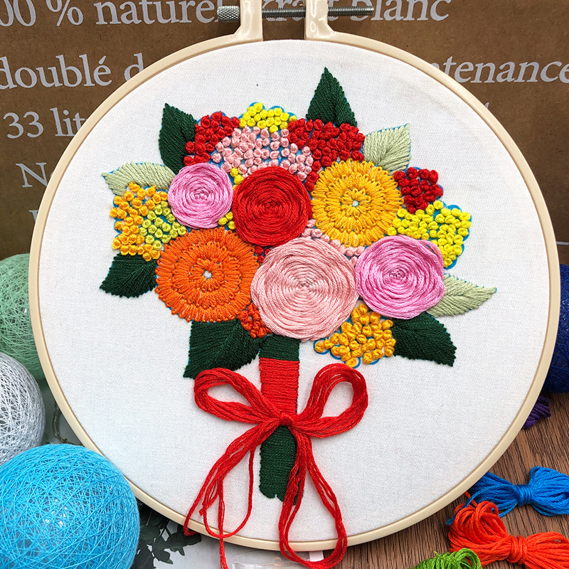 Colorful Flower Embroidery Kit DIY Needlework Hous... – Vicedeal