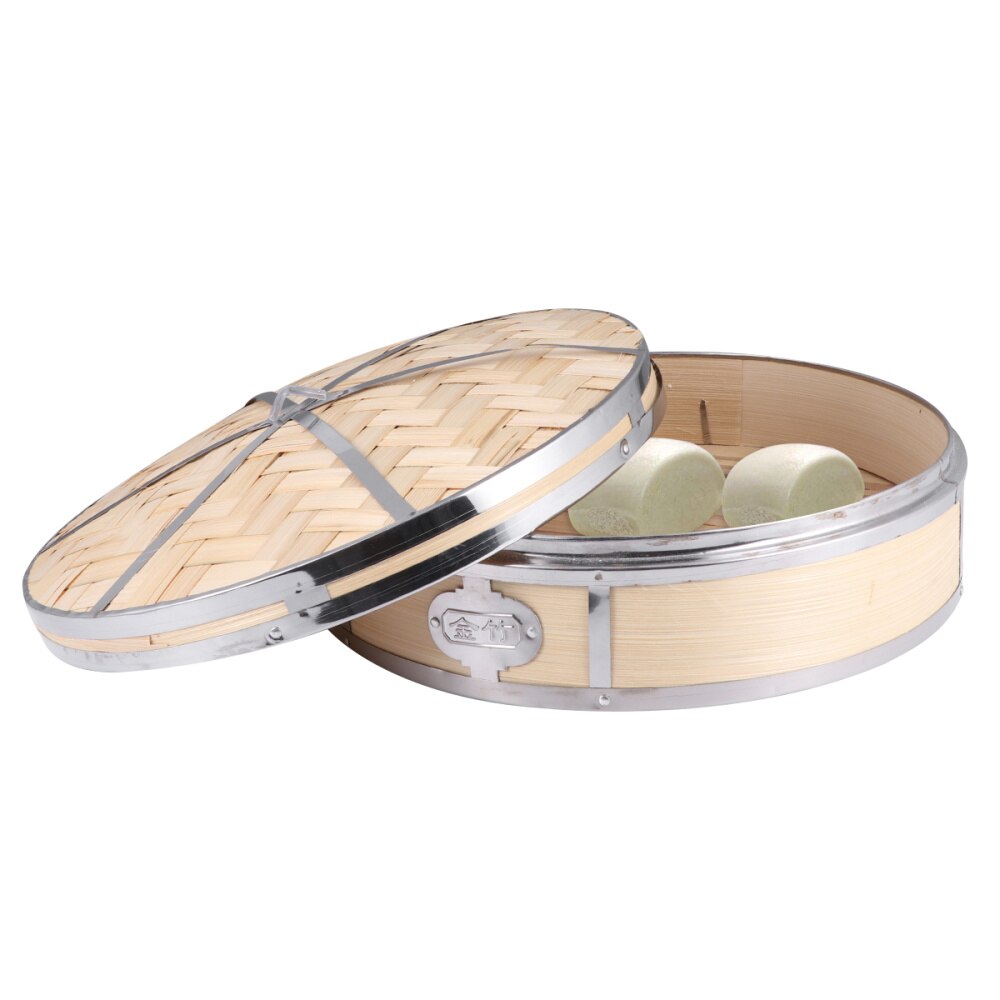 1pc Bamboo Food Steamer Stainless Steel Banding Bu... – Vicedeal