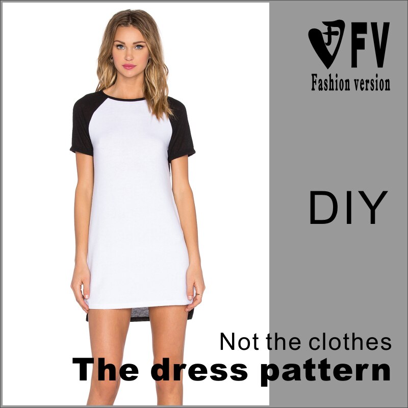 Clothing pattern women's raglan sleeves round neck... – Vicedeal