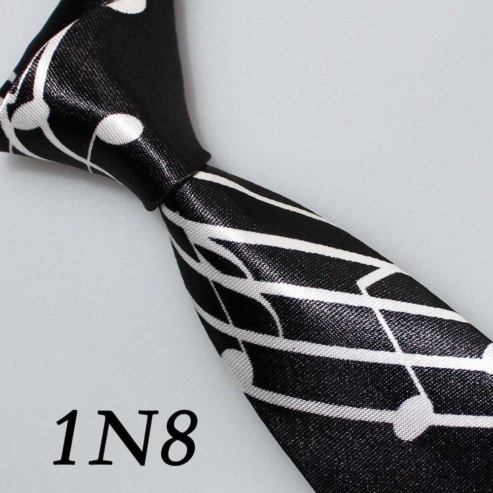 Sheet Music Ties Skinny 5cm Thin Tie Black With Wh... – Grandado