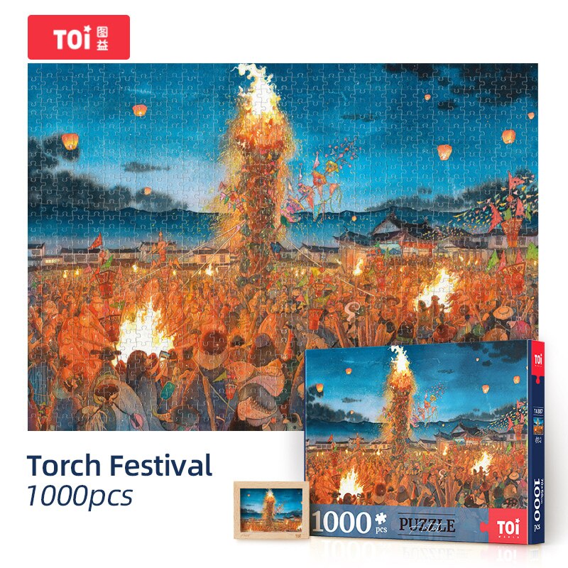 1000pcs Torch Festival Themed Puzzles Exotic Festi... – Vicedeal