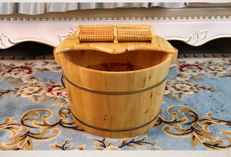 Solid wood bubble foot wooden barrel foot bath tub... – Vicedeal