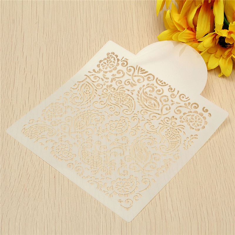 Aomily Paisley Flower Wedding Cake Stencil Plastic... – Grandado