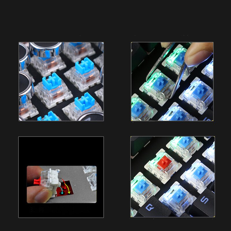 Steampunk Gaming Mechanical Keyboard Blue Axis Ret... – Grandado