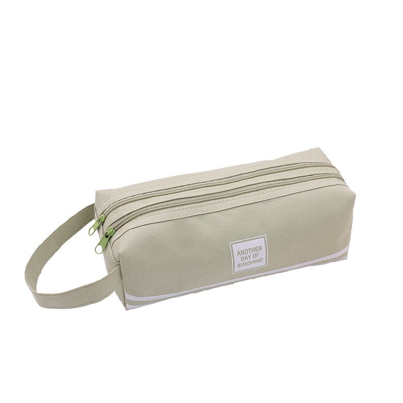 1Pc Candy Color Canvas Pencil Bag Two Zippers Stud... – Vicedeal